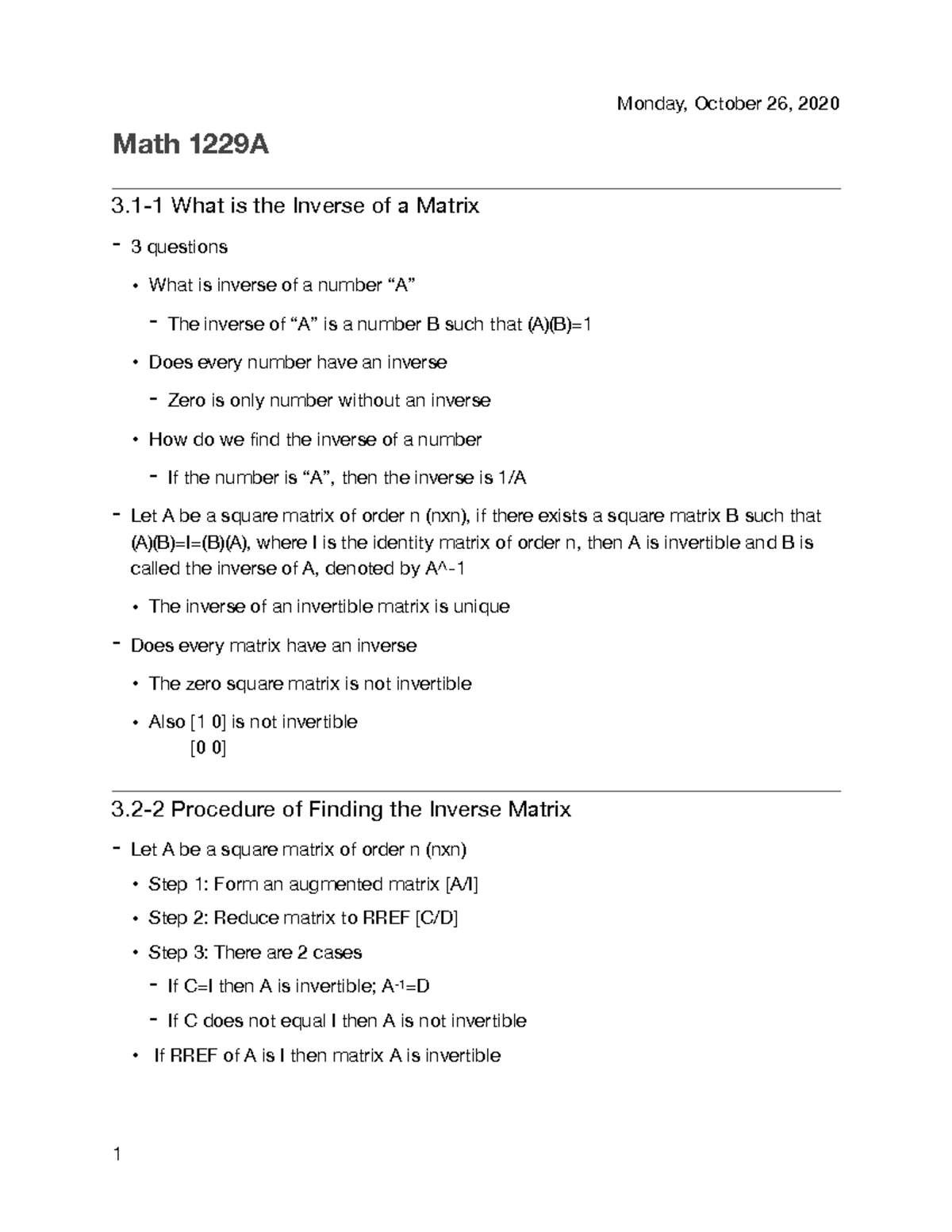 Math1229A Week 8 Notes PDF - Monday, October 26, 2020 Math 1229A 3-1 ...
