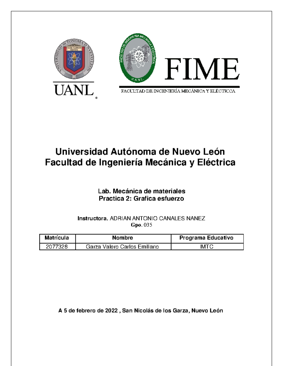 Practica 2 asdsada - Universidad Autónoma de Nuevo León Facultad de ...