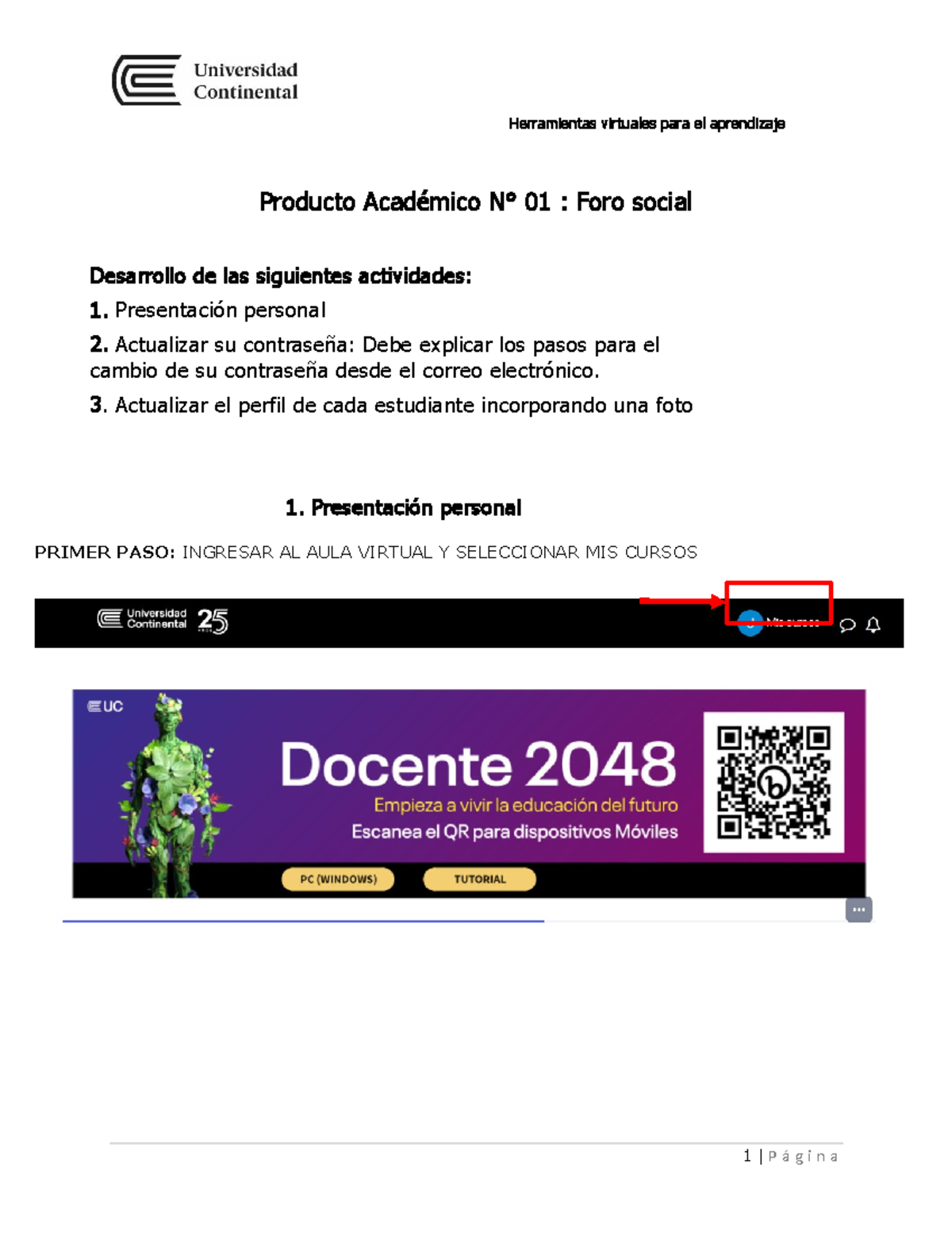 Producto Académico N° 01 Foro social - Producto Académico N° 01 : Foro social Desarrollo de las ...