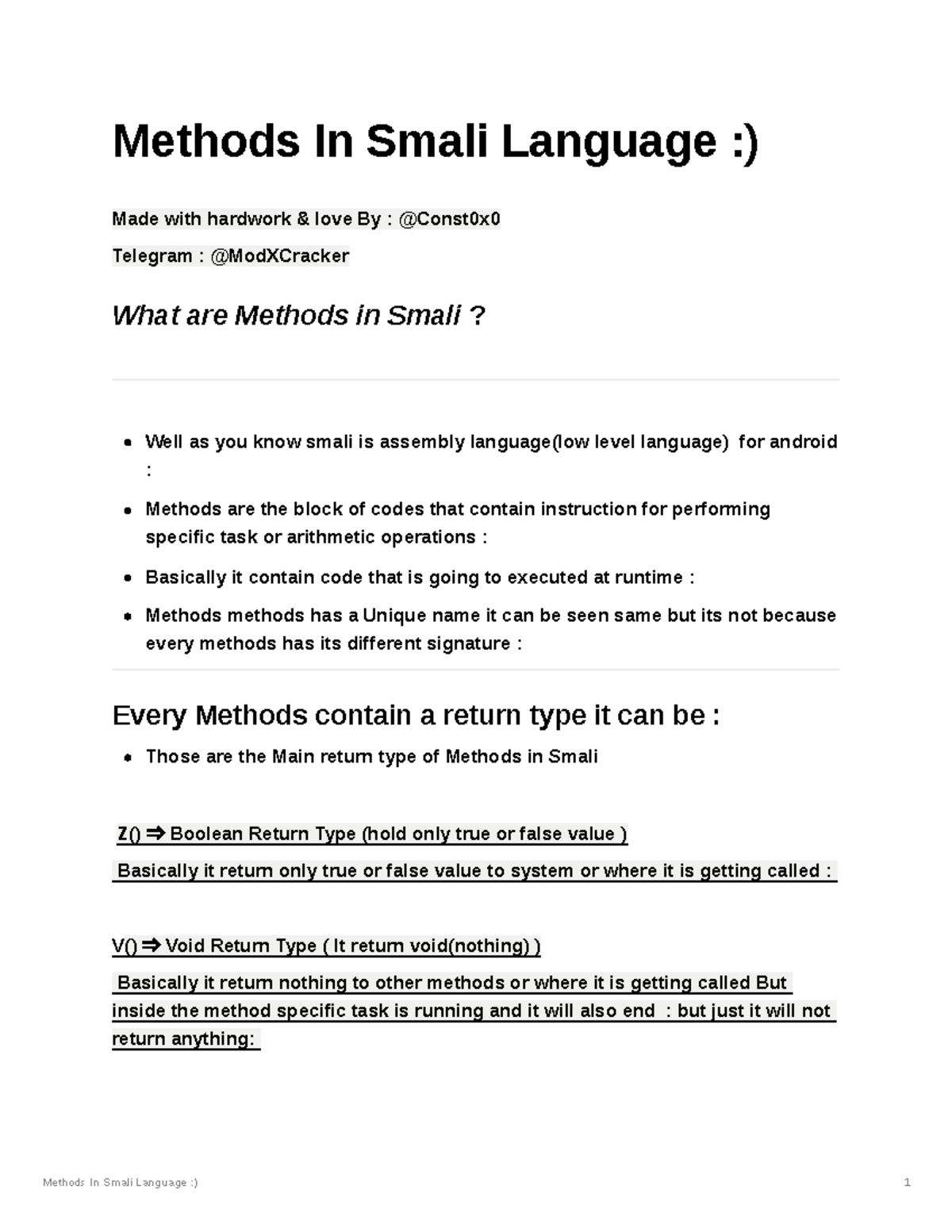Methods-Smali - Xddd - Methods In Smali Language :) 1 Methods In Smali Language :) Made with ...
