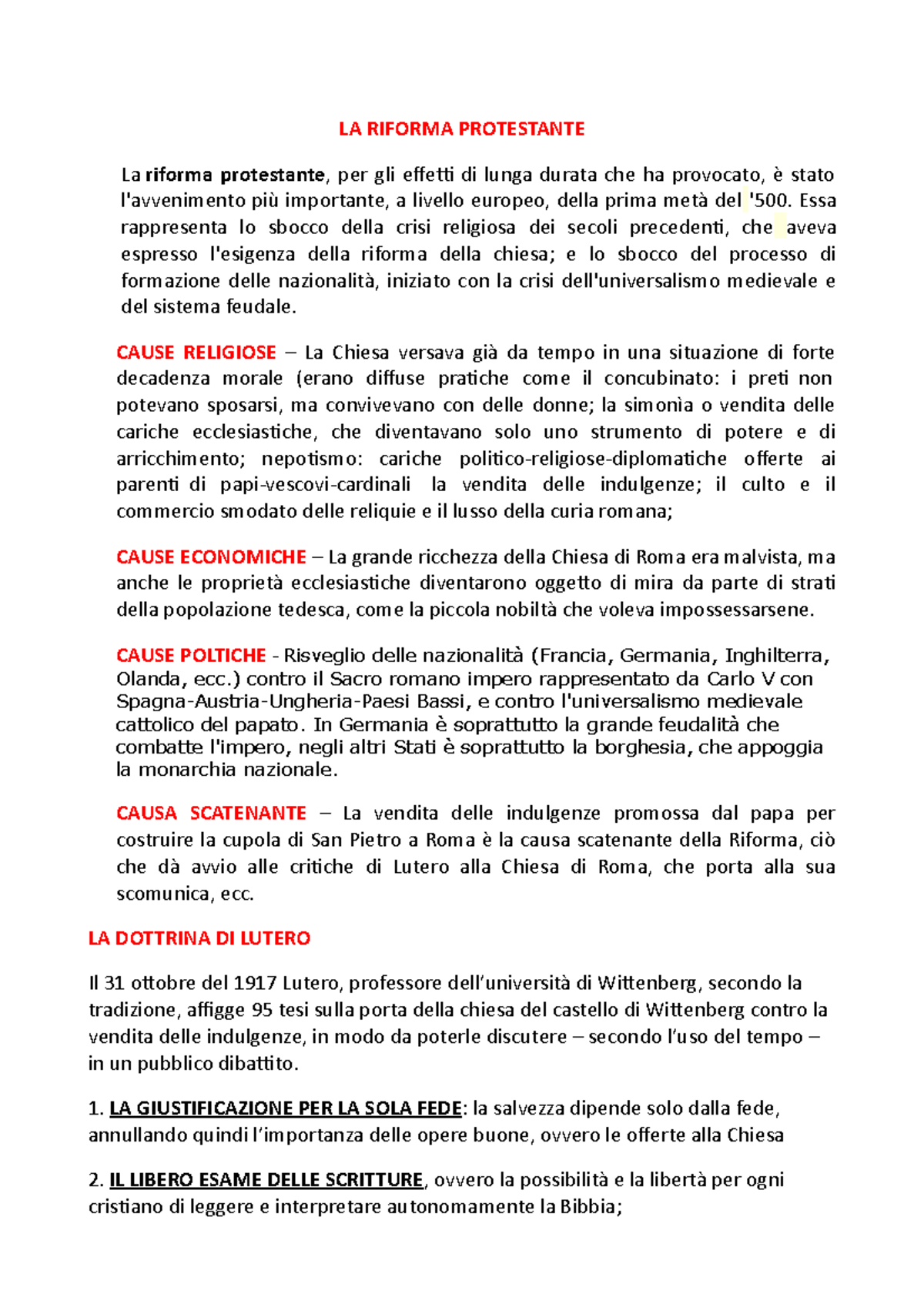 La riforma protestante - LA RIFORMA PROTESTANTE La riforma protestante ...