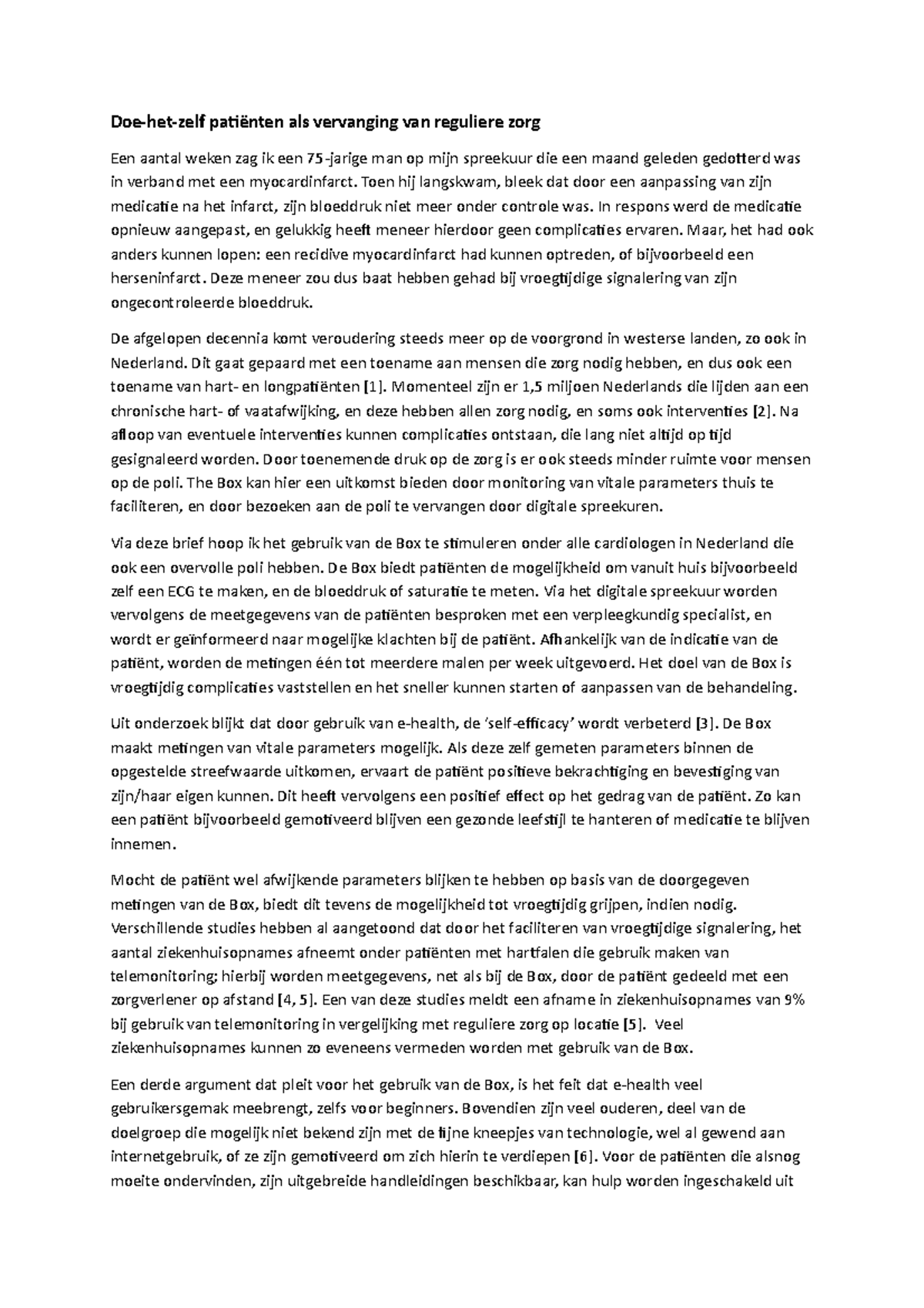 LSGL The Box 1A - Ingezonden brief over implementatie van interventie ...