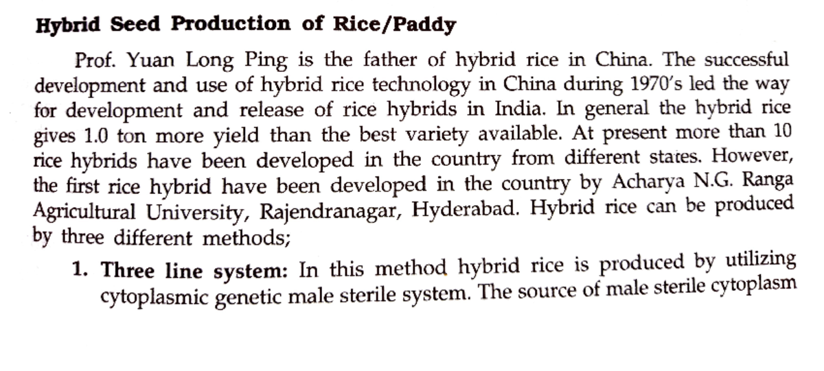 Sedd production - Genetics - Studocu