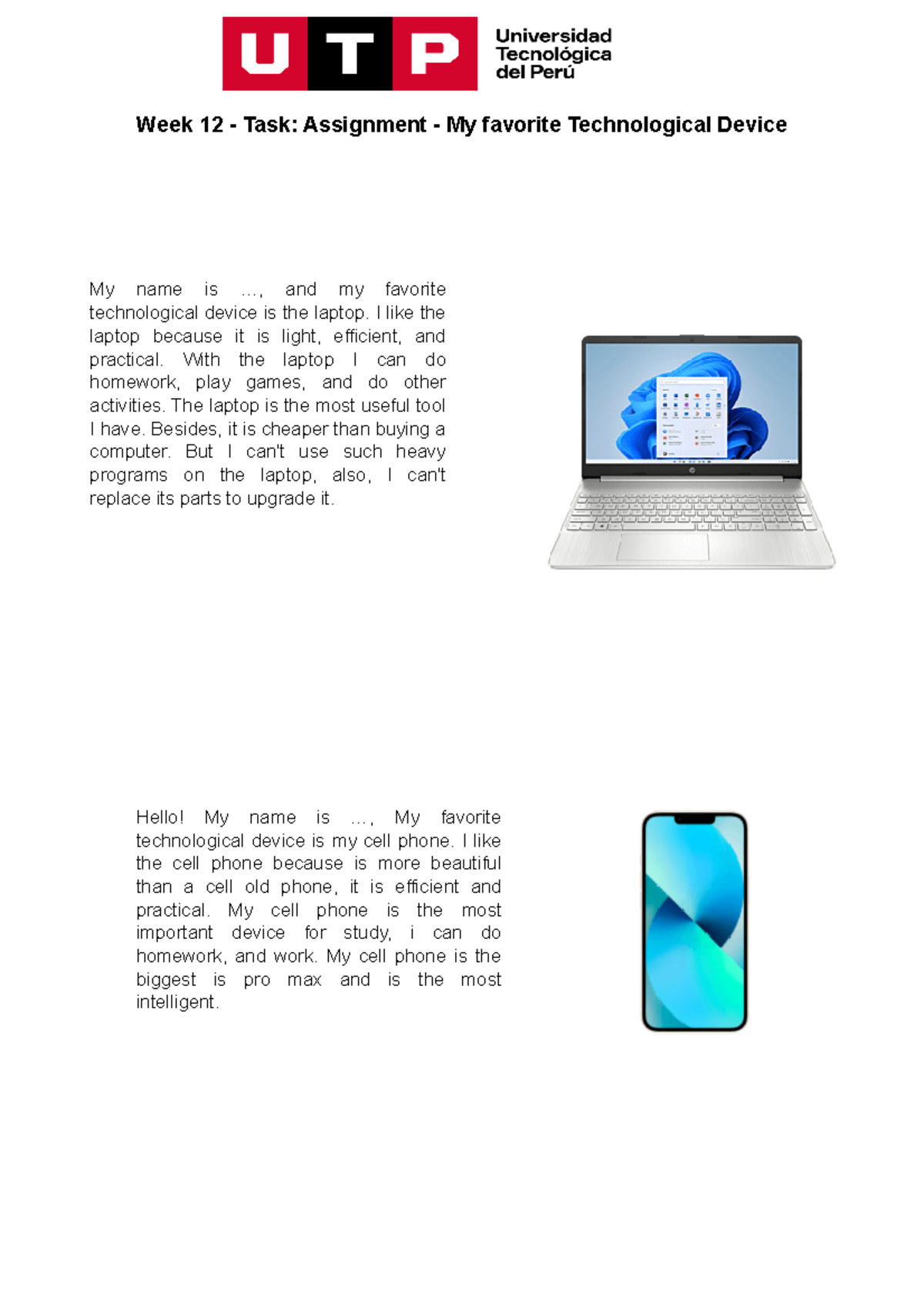 WEEK12 My favorite Technological Device - Week 12 - Task: Assignment ...