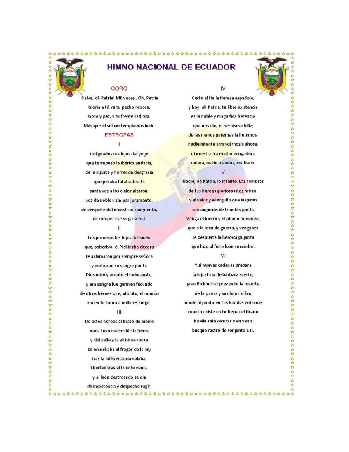Himnos - Himno del Ecuador y Huaquillas - Social and Cultural ...