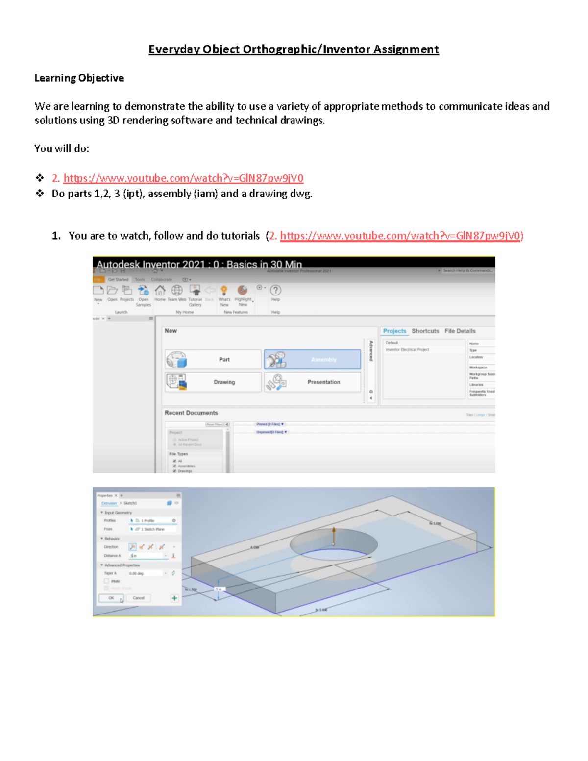 A14. Inventor - design tech - Everyday Object Orthographic/Inventor ...