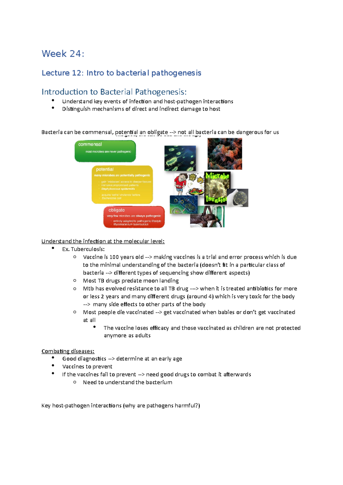 Introduction to microbiology notes W4 - Week 24: Lecture 12: Intro to ...