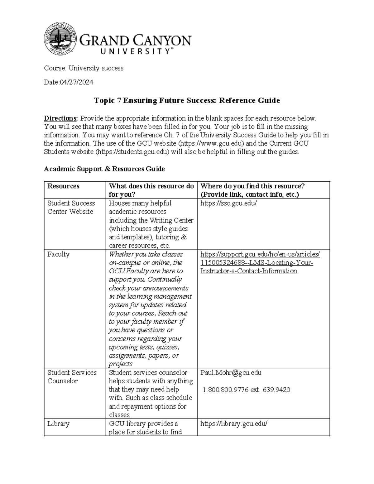 UNV-303-RS-T7-Reference Guide-Online - Course: University success Date ... UNV-303-RS-T7-Reference Guide-Online - Course: University success Date ...