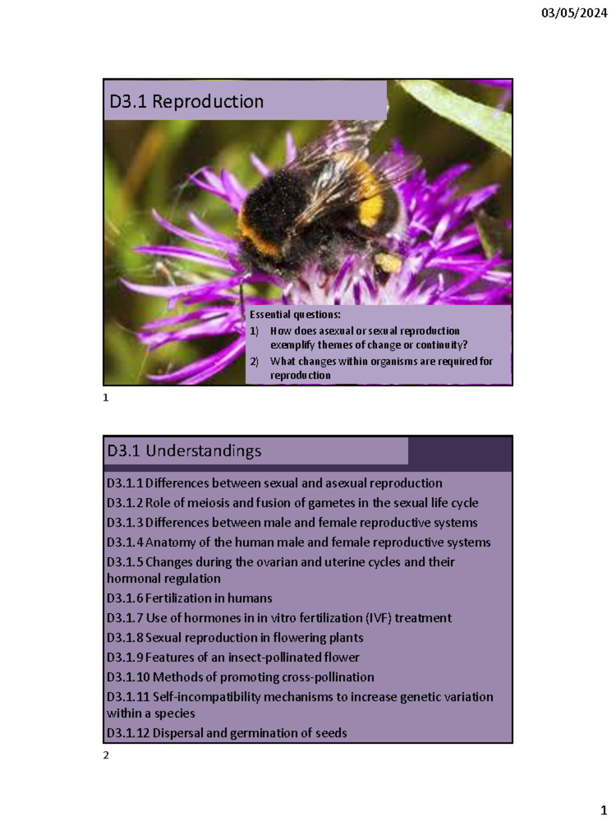 D3.1 student notes - By Chris Paine bioknowledgy.weebly/ Essential ...