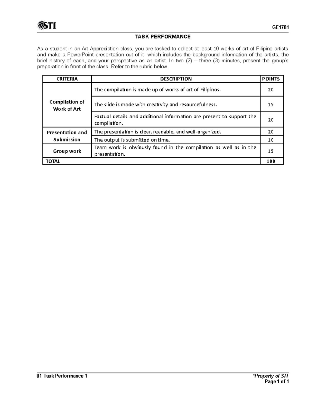 Practive- List 10 works of art of filipino artists - GE TASK ...