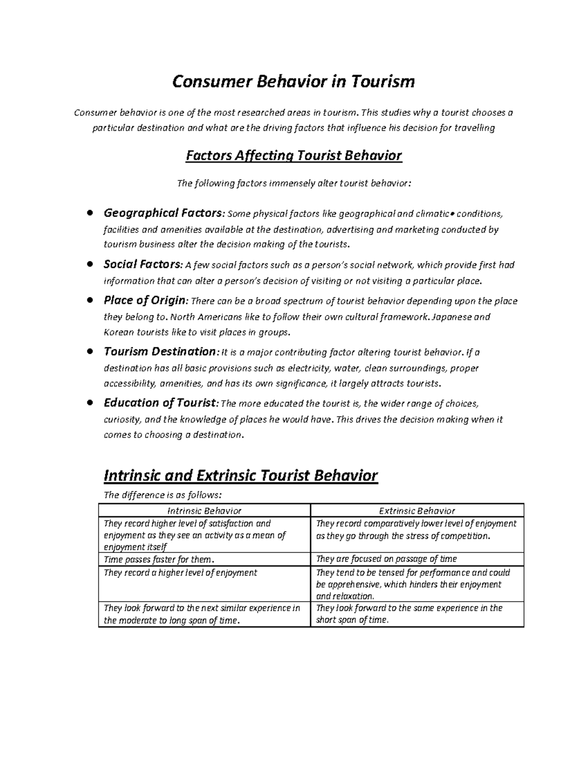 Consumer behavior in tourism - Consumer Behavior in Tourism Consumer ...