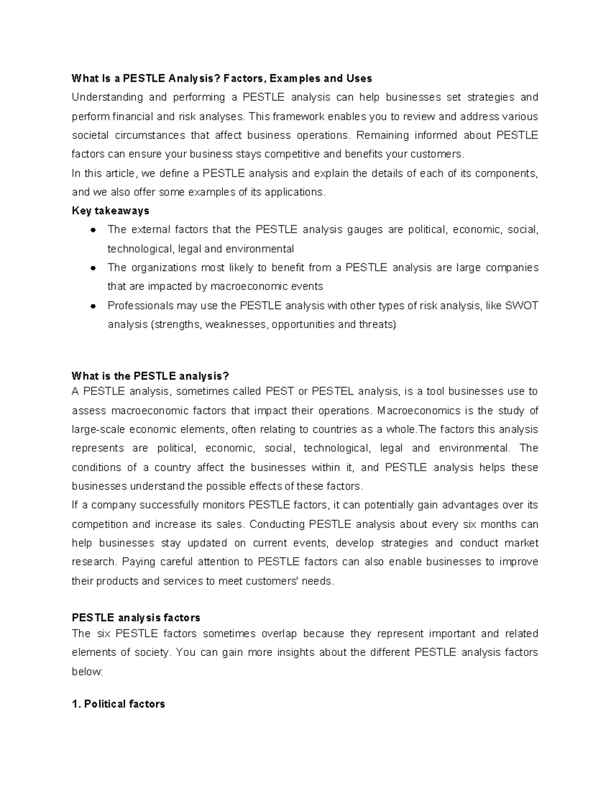 Pestle Analysis - What Is a PESTLE Analysis? Factors, Examples and Uses ...