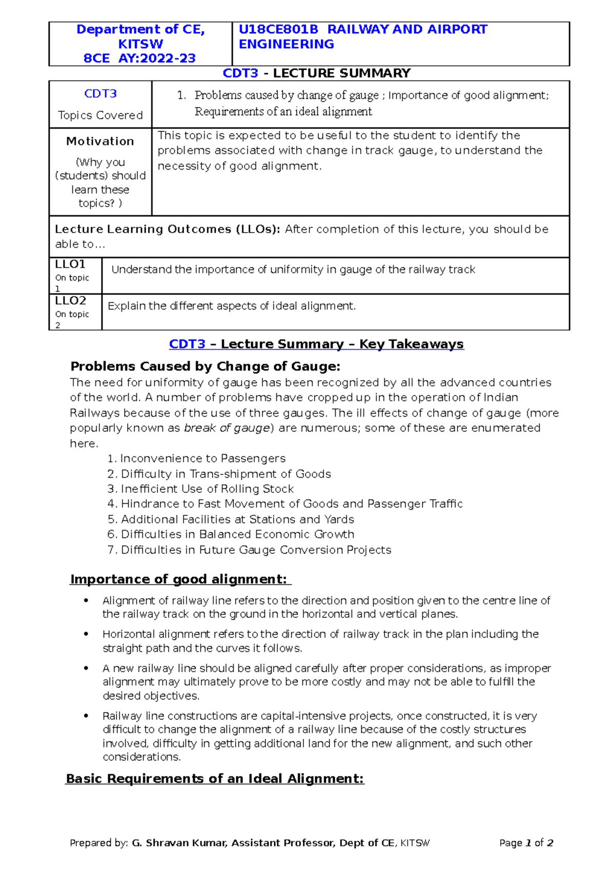 RAE 3 LS - Notes for rae - Department of CE, KITSW 8CE AY:2022 ...