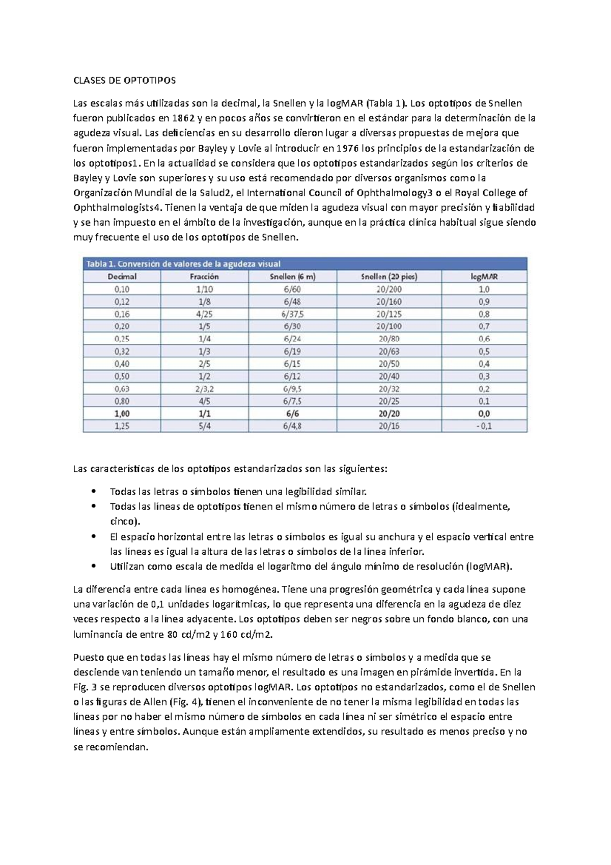 Clases DE Optotipos - deber - CLASES DE OPTOTIPOS Las escalas más ...
