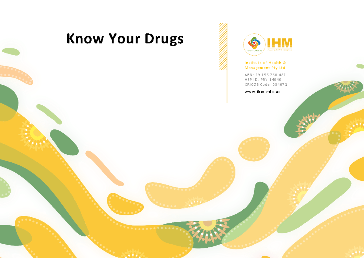 Know your drug - It is workbook for students to fill in medications as ...