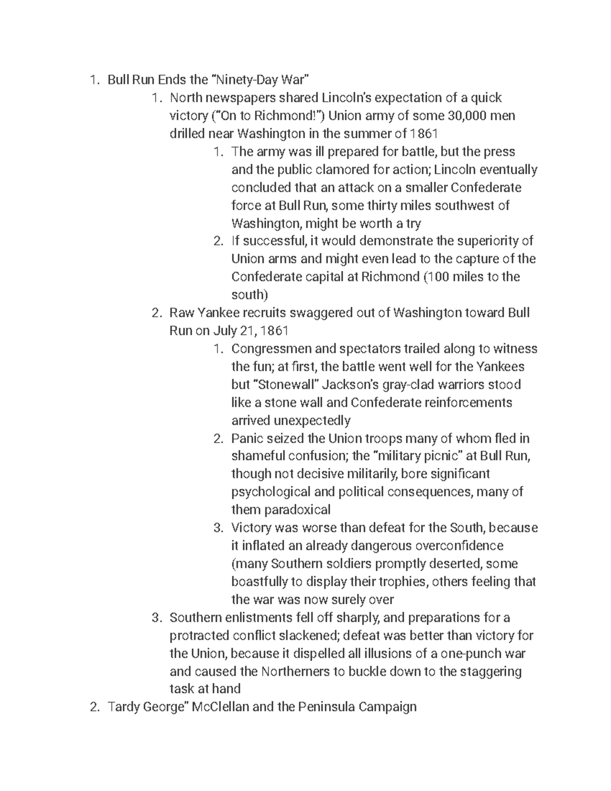 Chapter 21 The Furnace of Civil War, 1861-1865 - Bull Run Ends the ...