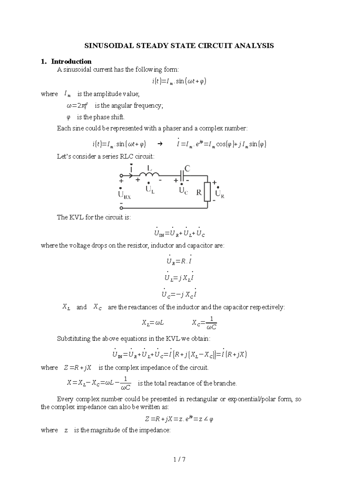 Tutorial-Sinusoidal circuit analysis - Electrical Circuit Analysis ... Tutorial-Sinusoidal circuit analysis - Electrical Circuit Analysis ...