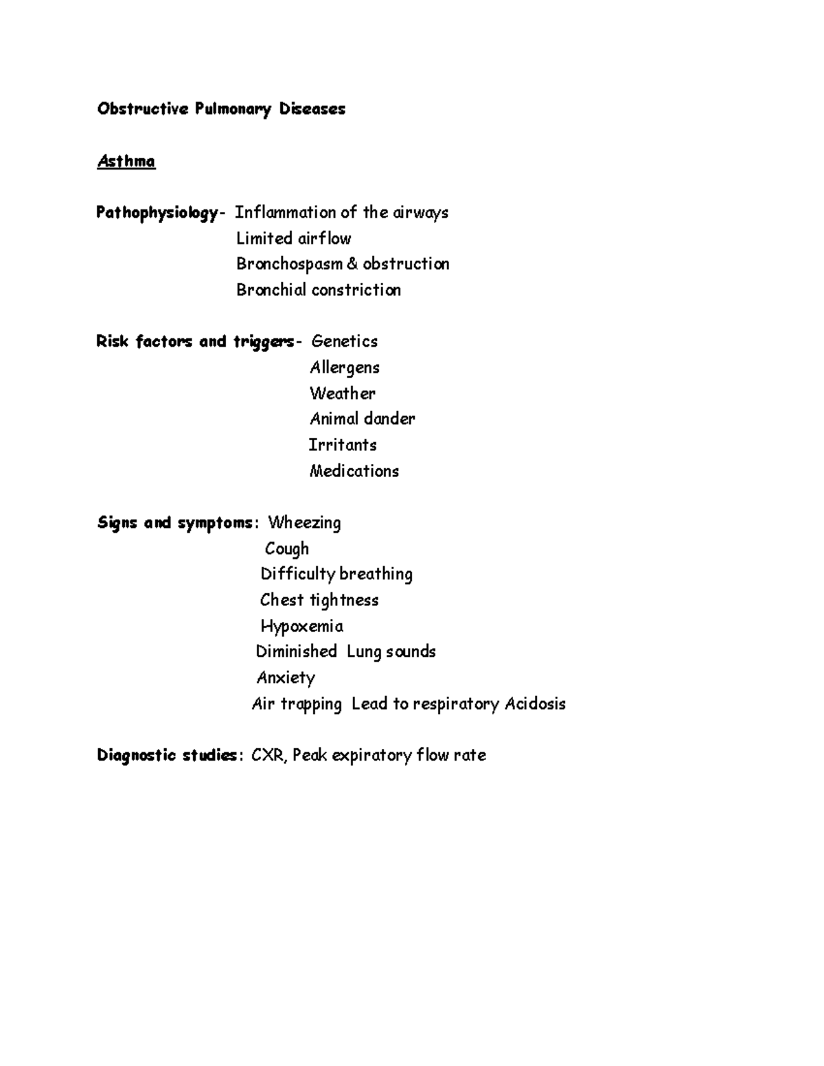 OPD - Obstructive pulmonary disorders - Obstructive Pulmonary Diseases ...