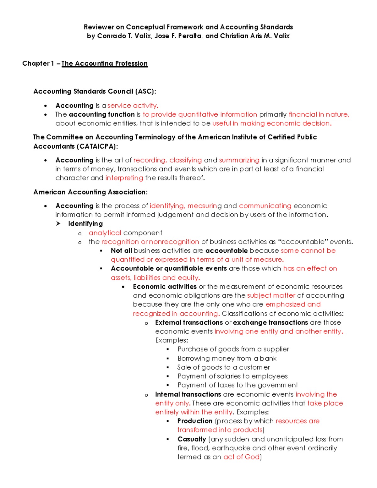 Conceptual Framework C1 - Reviewer on Conceptual Framework and ...