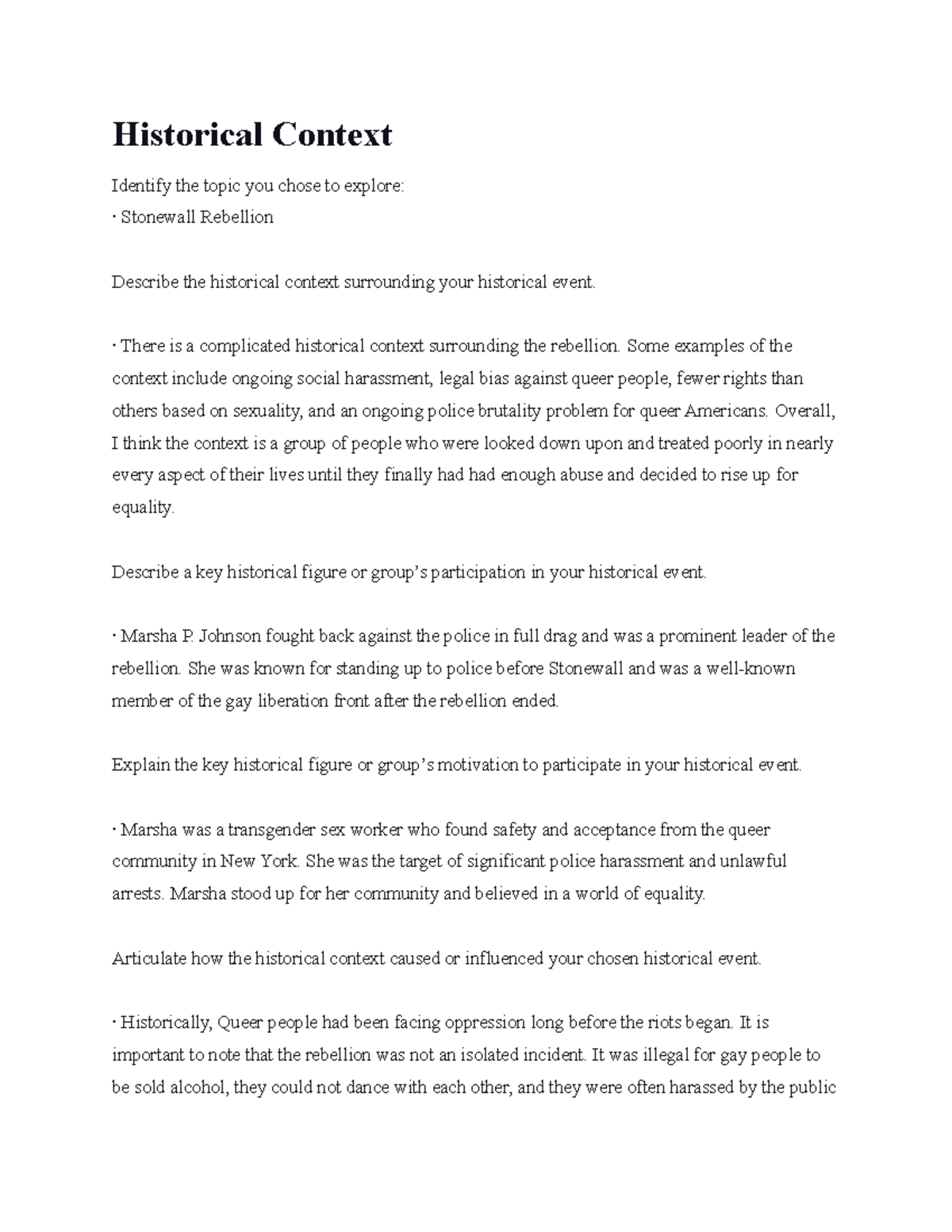 Historical Context 071722 - Historical Context Identify the topic you ...