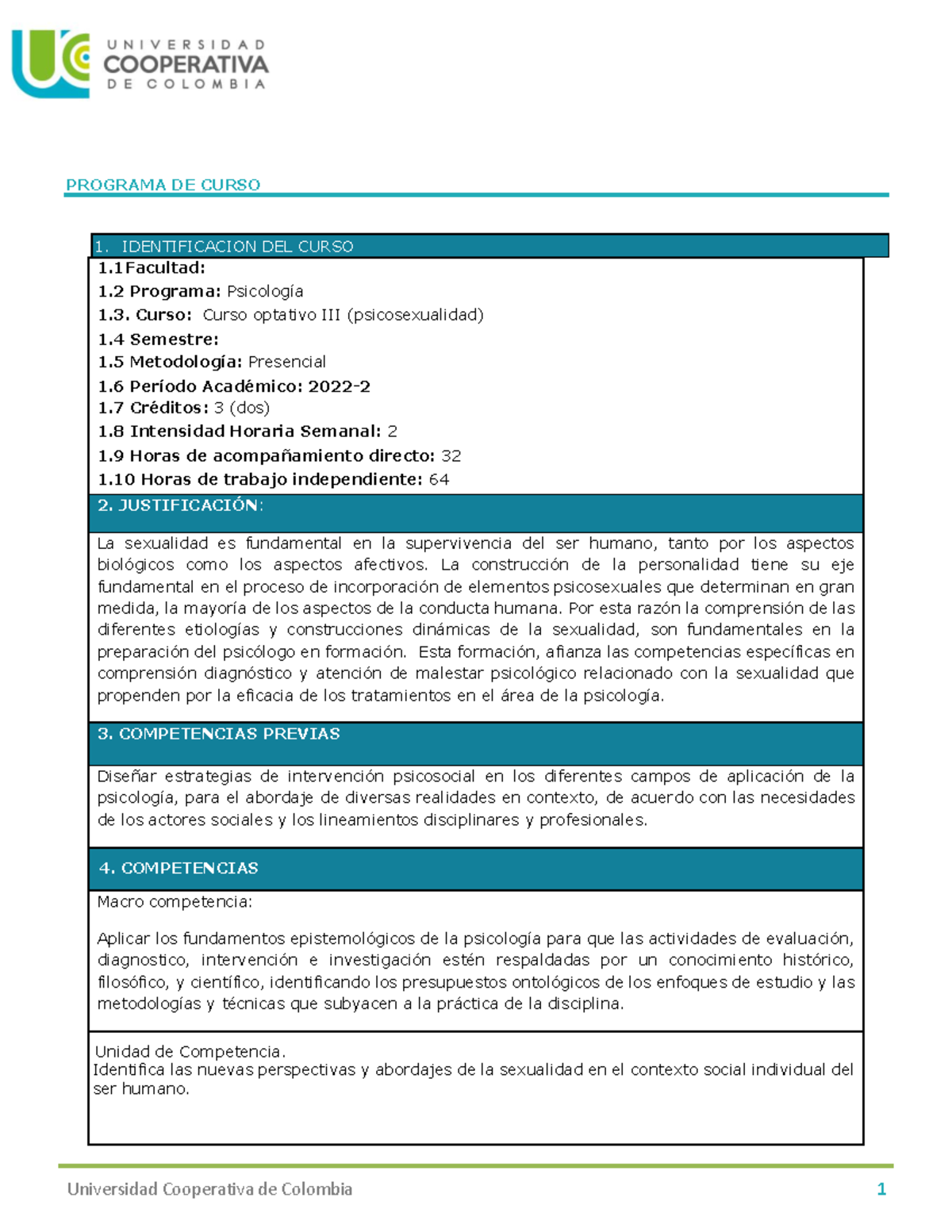 Plan de curso optativa III - PROGRAMA DE CURSO 1. IDENTIFICACION DEL ...