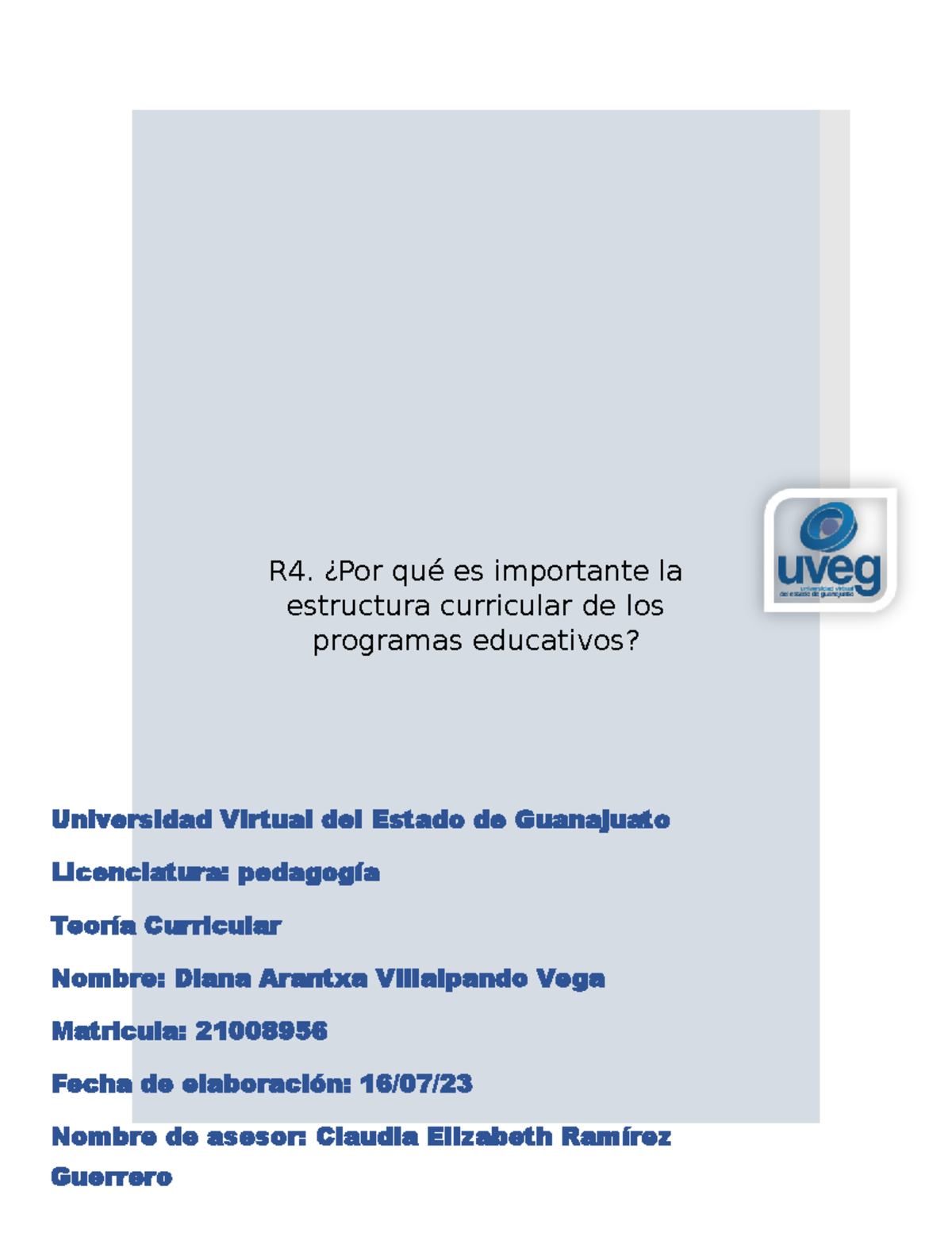 Reto4 Por qué es importante la estructura curricular de los programas educativos - R4. ¿Por qué ...