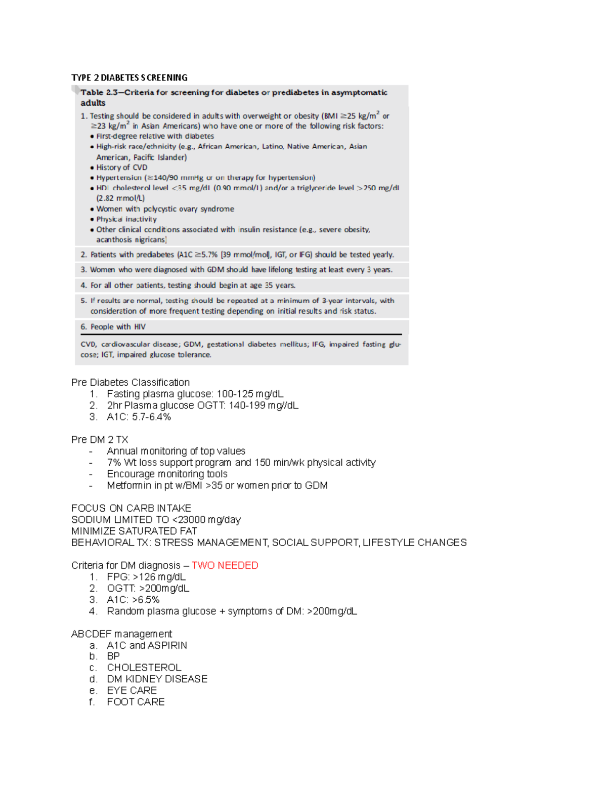 TYPE 2 Diabetes Therapeutics - TYPE 2 DIABETES SCREENING Pre Diabetes ...