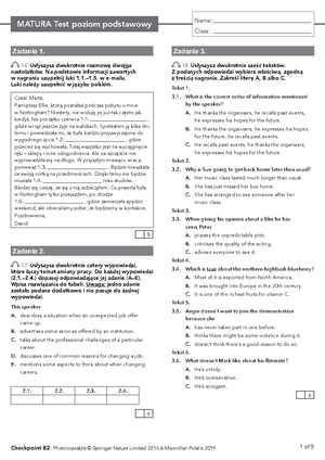 Checkpoint B2 Review Test 1 B - Review Test 1 B Units 1– Class ...