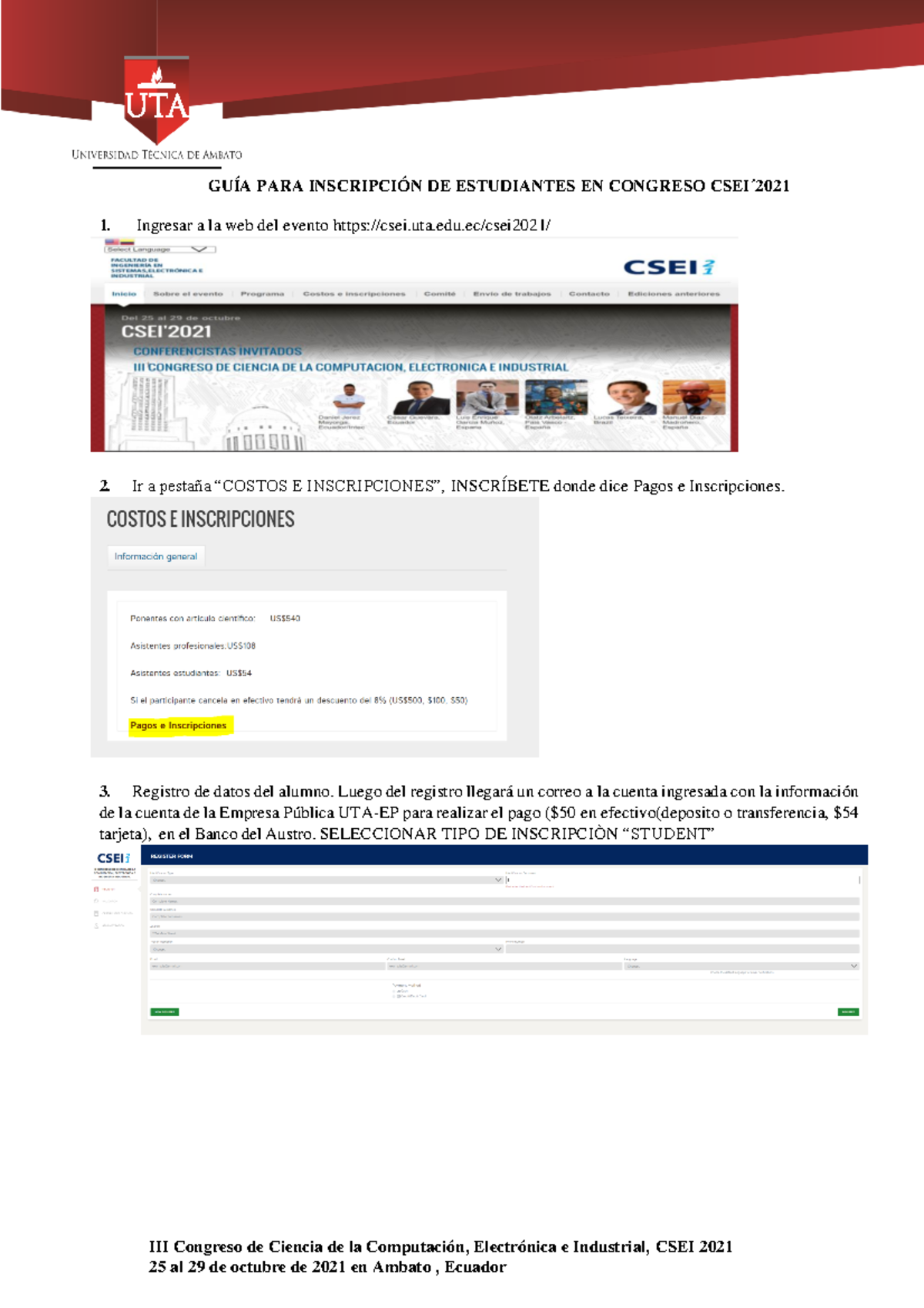 Incripcion Csei Informacion De Como Hacerlo - III Congreso de Ciencia de la Computación ...