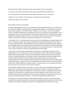 W2 Discussion Question - Examine and appraise your use of diagnostic ...