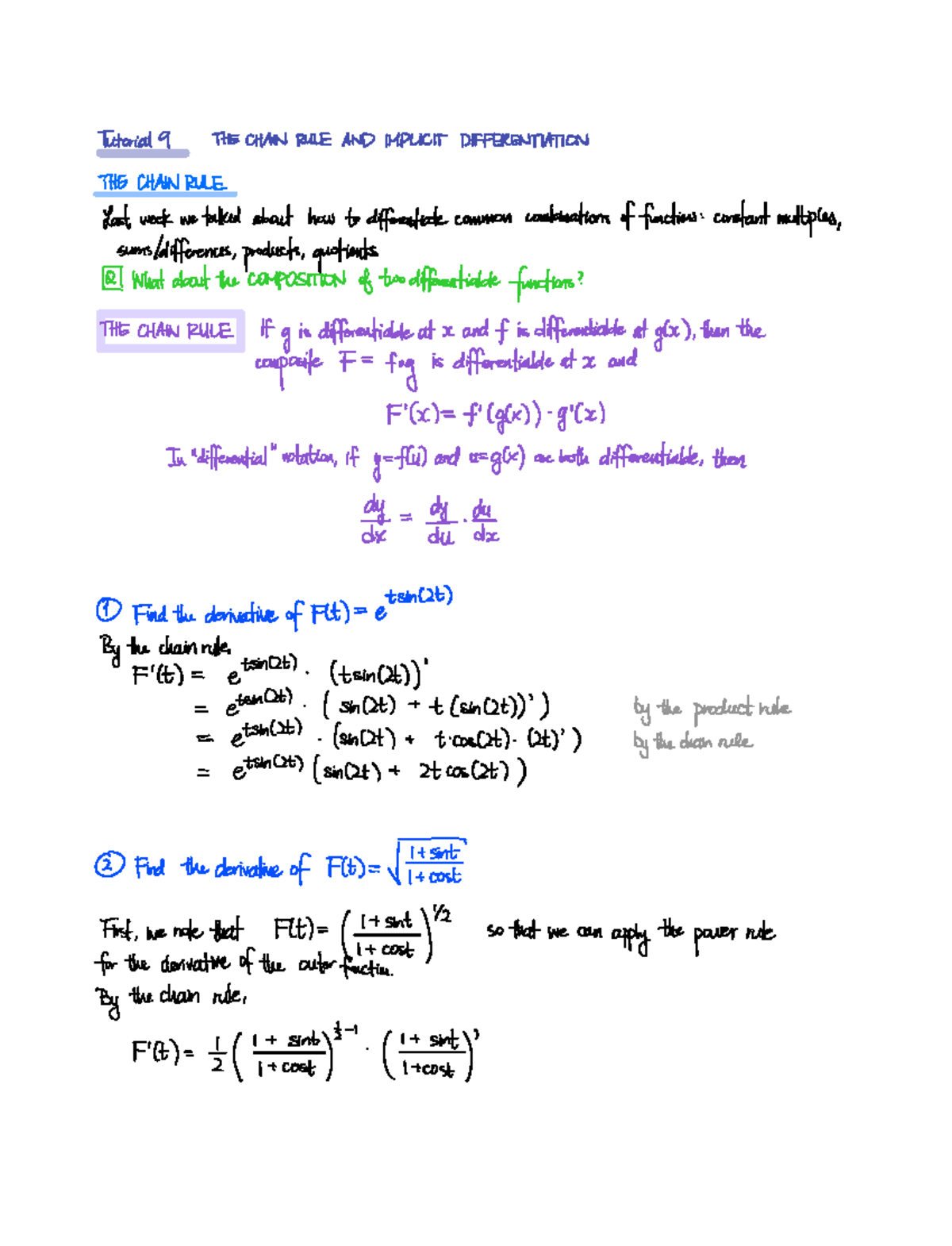 2022.10.12+calc+1000A+tutorial+9 - Tutorial 9 THECHAINRULE ANDIMPLICIT ...