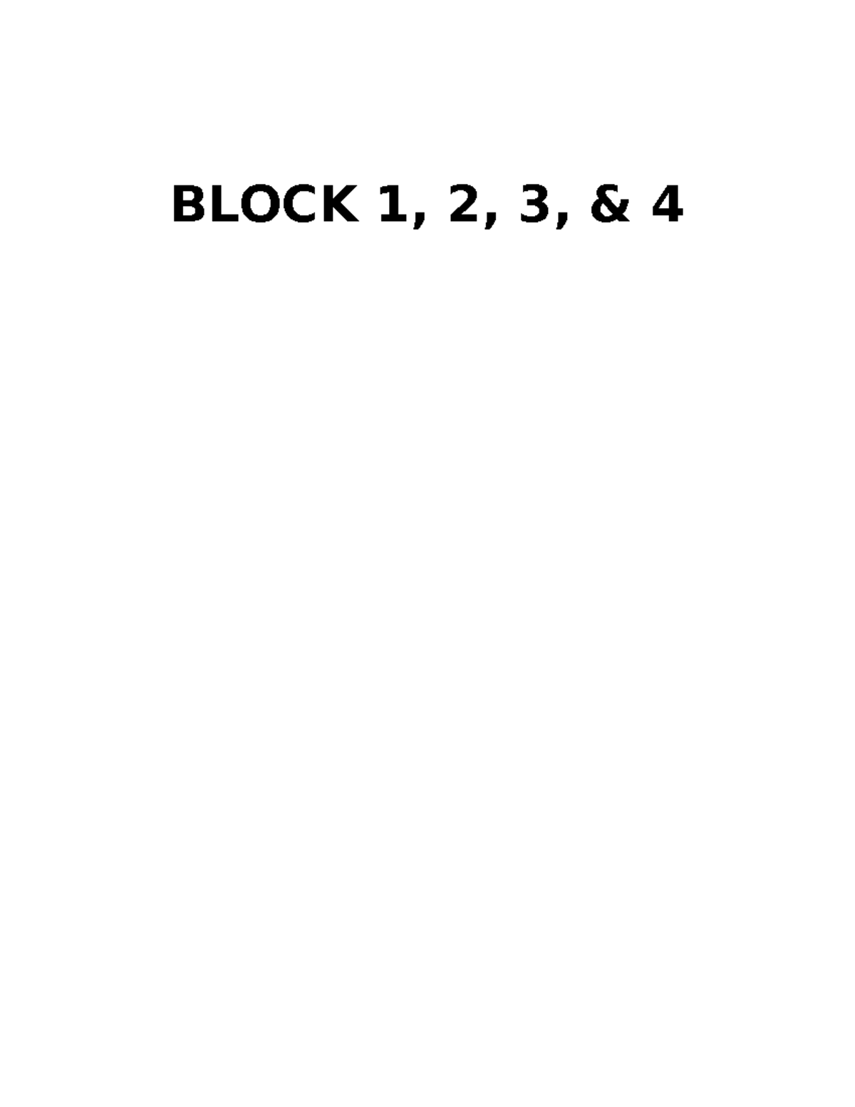 Block 1,2,3,4 - Answers - BLOCK 1, 2, 3, & BLOCK 1 Unit 1 1 ...