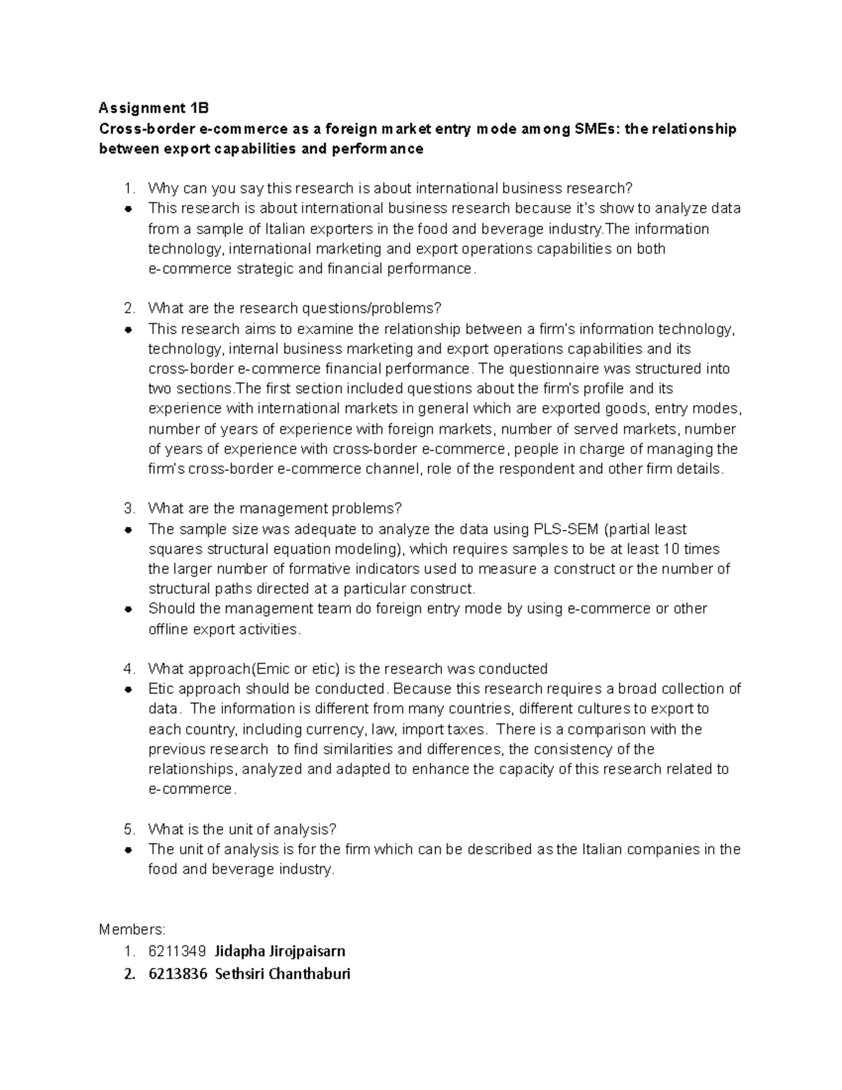 IBR ass1 - IBR is a subject under the IBM major. Assignment1 of IBR ...