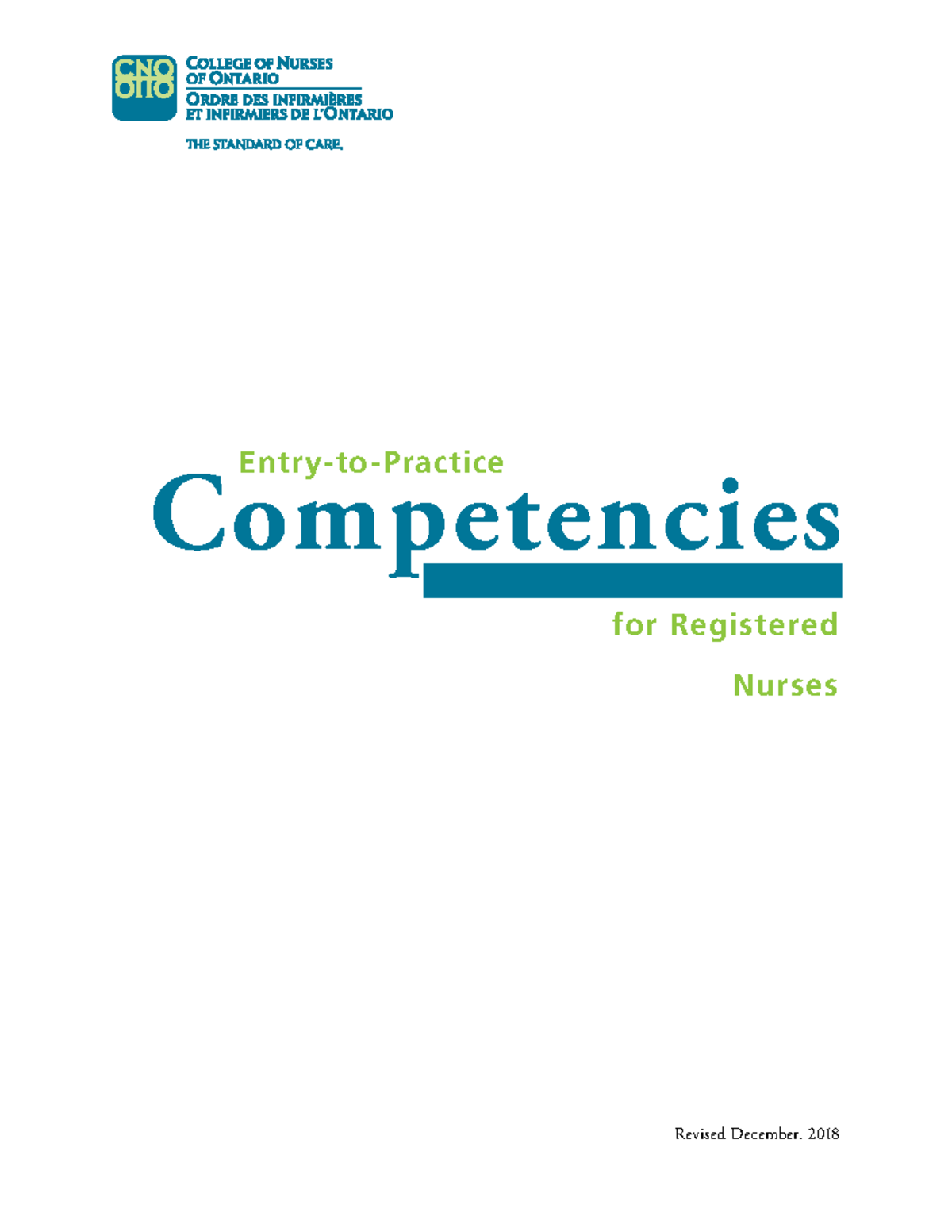Competencies of Framework - Entry-to-Practice Competencies for ...