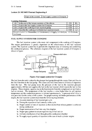 Lecture 28 Problems in IC engines - Dr. K. Kannan Thermal Engineering I ...
