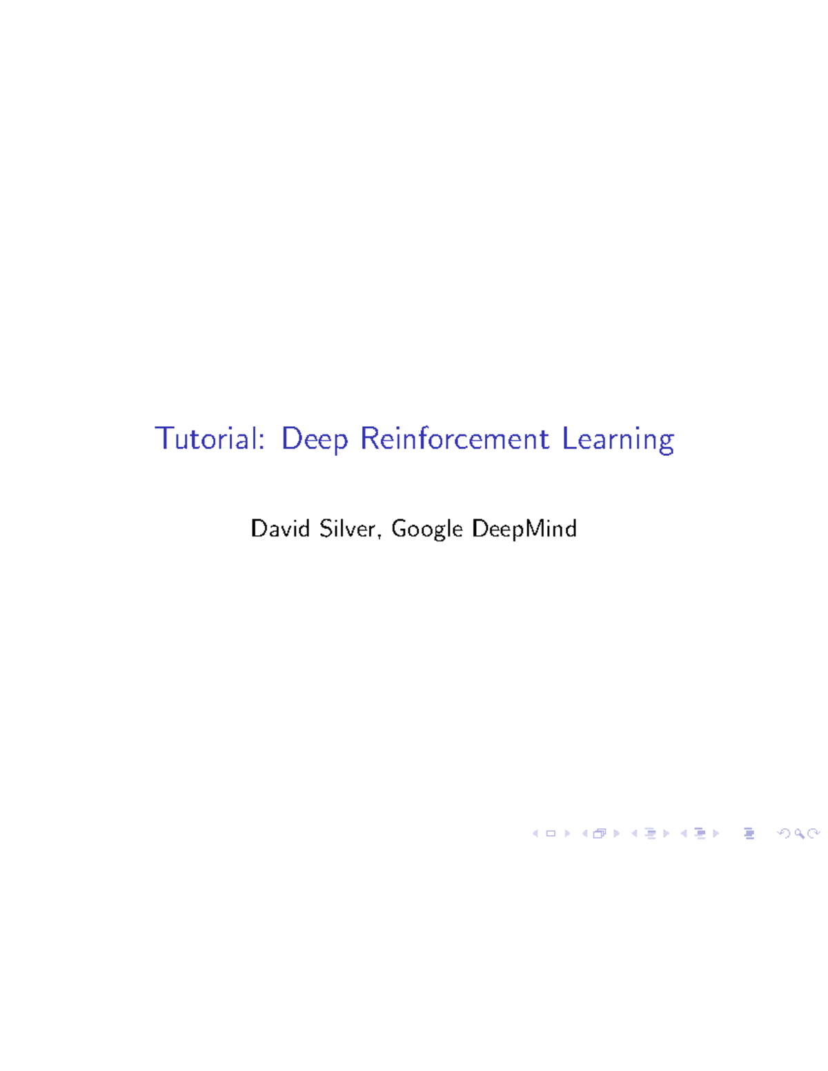 Deep RL David Silver - Lecture notes 7 - Automatic Control - ITU - Studocu