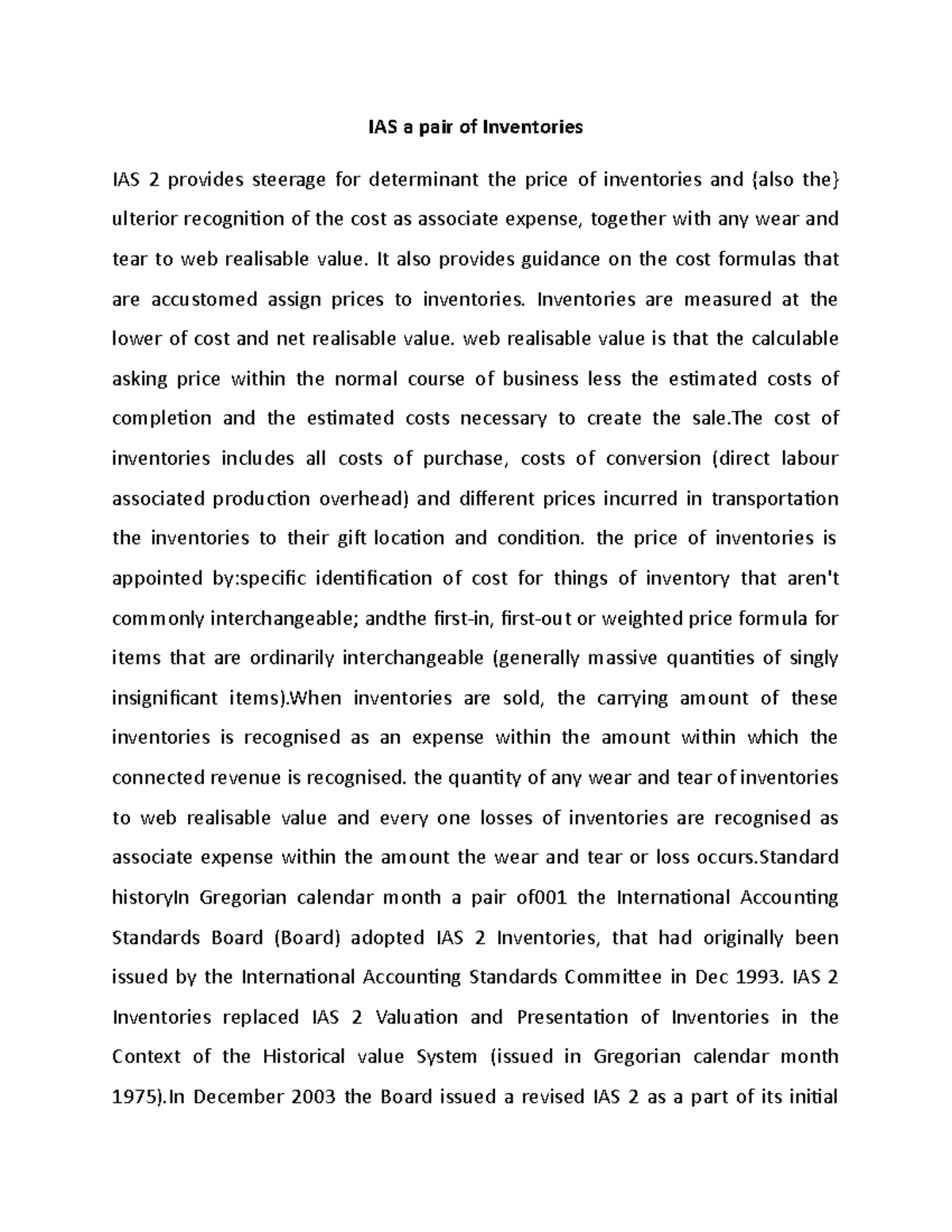 IAS a pair of Inventories - It also provides guidance on the cost ...