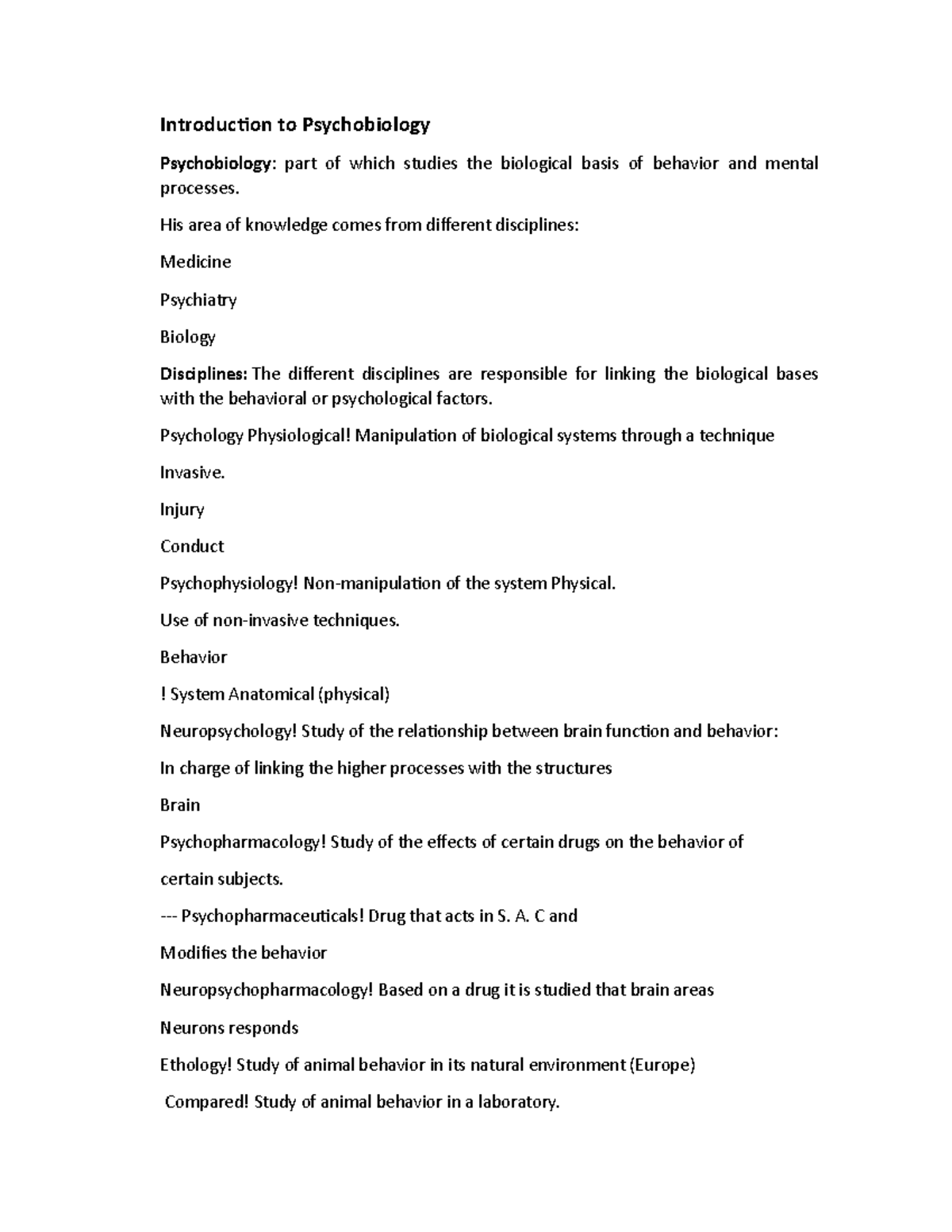 Introduction to Psychobiology - Introduction to Psychobiology ...