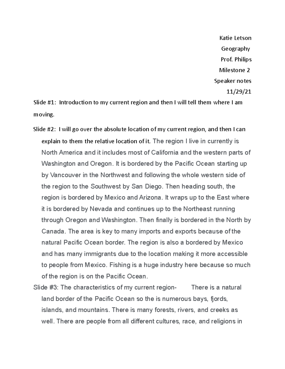 Speaker notes word doc - This is a example to use to learn from. It ...