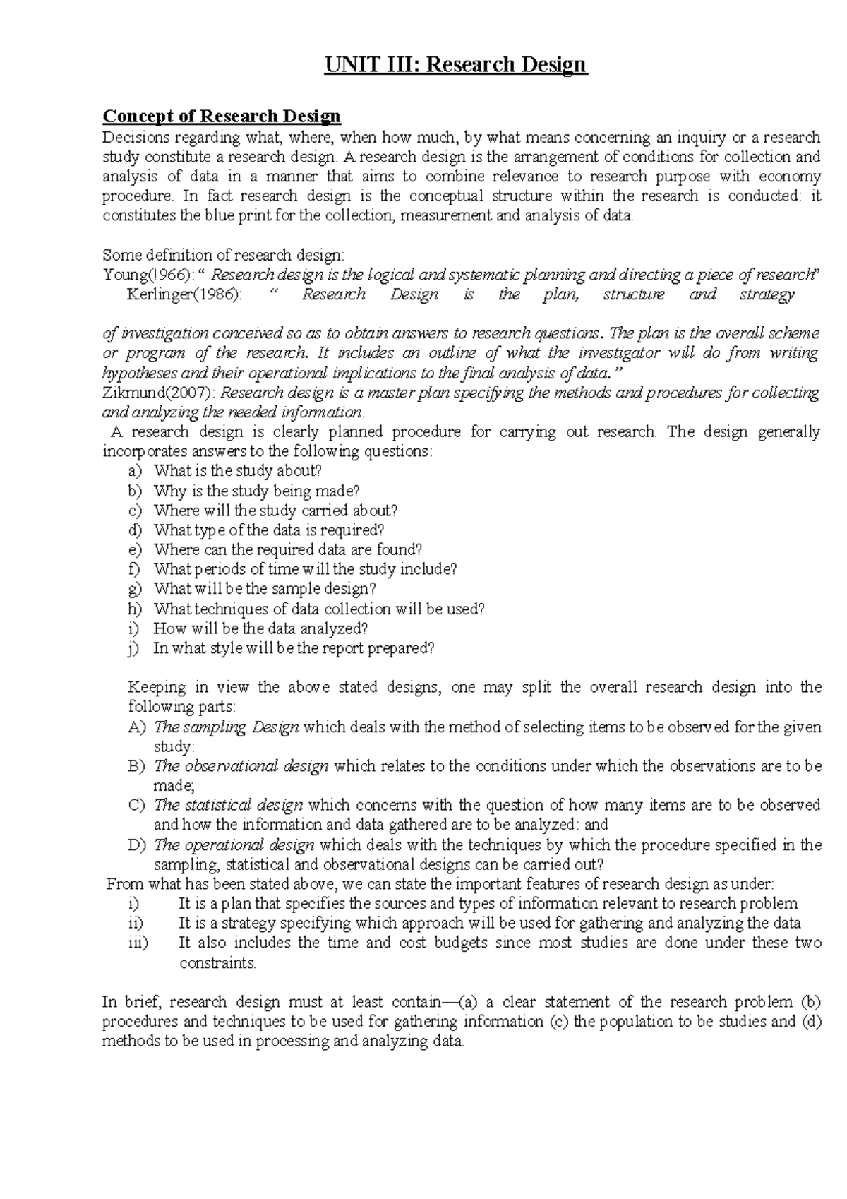 Unit II Research Design UNIT III Research Design Concept Of Research unit-ii-research-design-unit-iii-research-design-concept-of-research