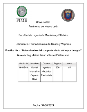 Práctica 2 lab de termo - Termodinámica De Gases Y Vapores Y Laboratorio - Studocu