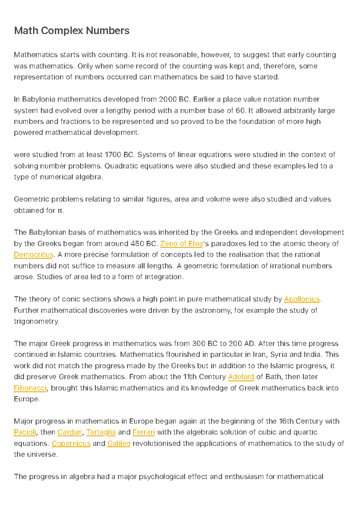 Math Complex Numbers - Math Complex Numbers Mathematics starts with ...