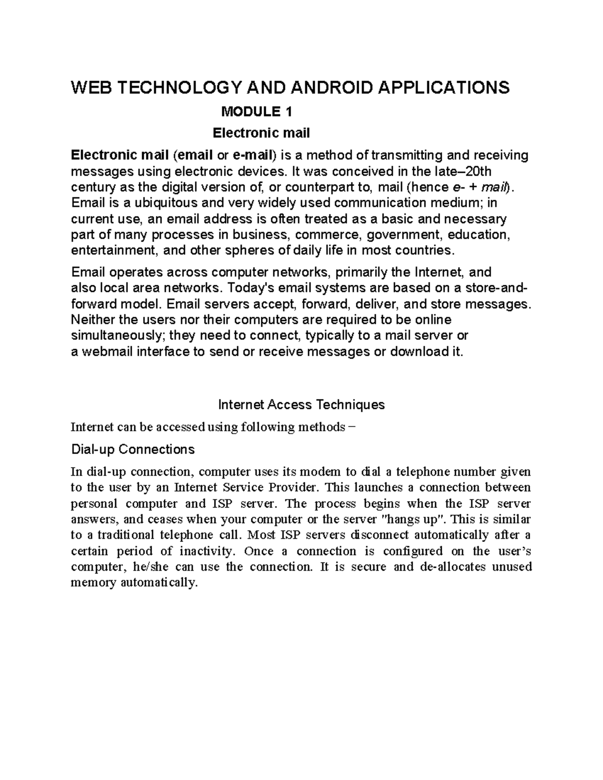 Web technology Diplomo Notes - WEB TECHNOLOGY AND ANDROID APPLICATIONS ...