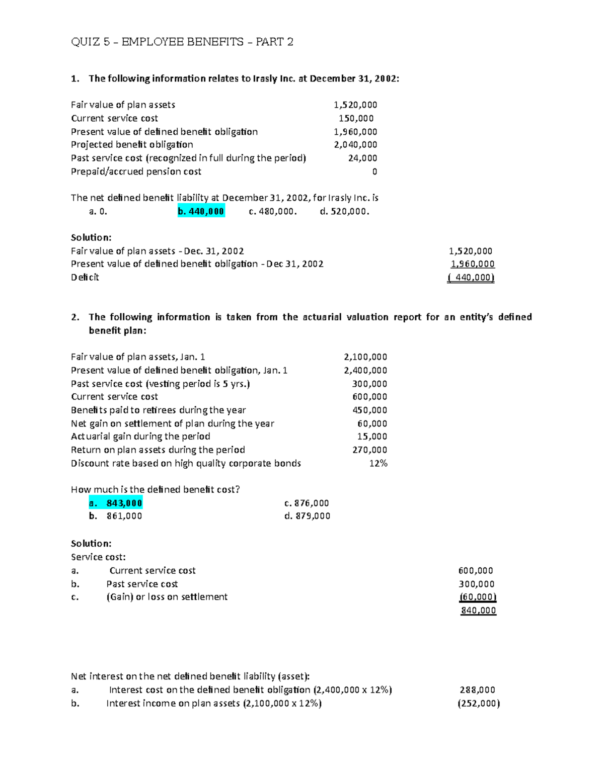 Intacc 2 - hey - The following information relates to Irasly Inc. at ...