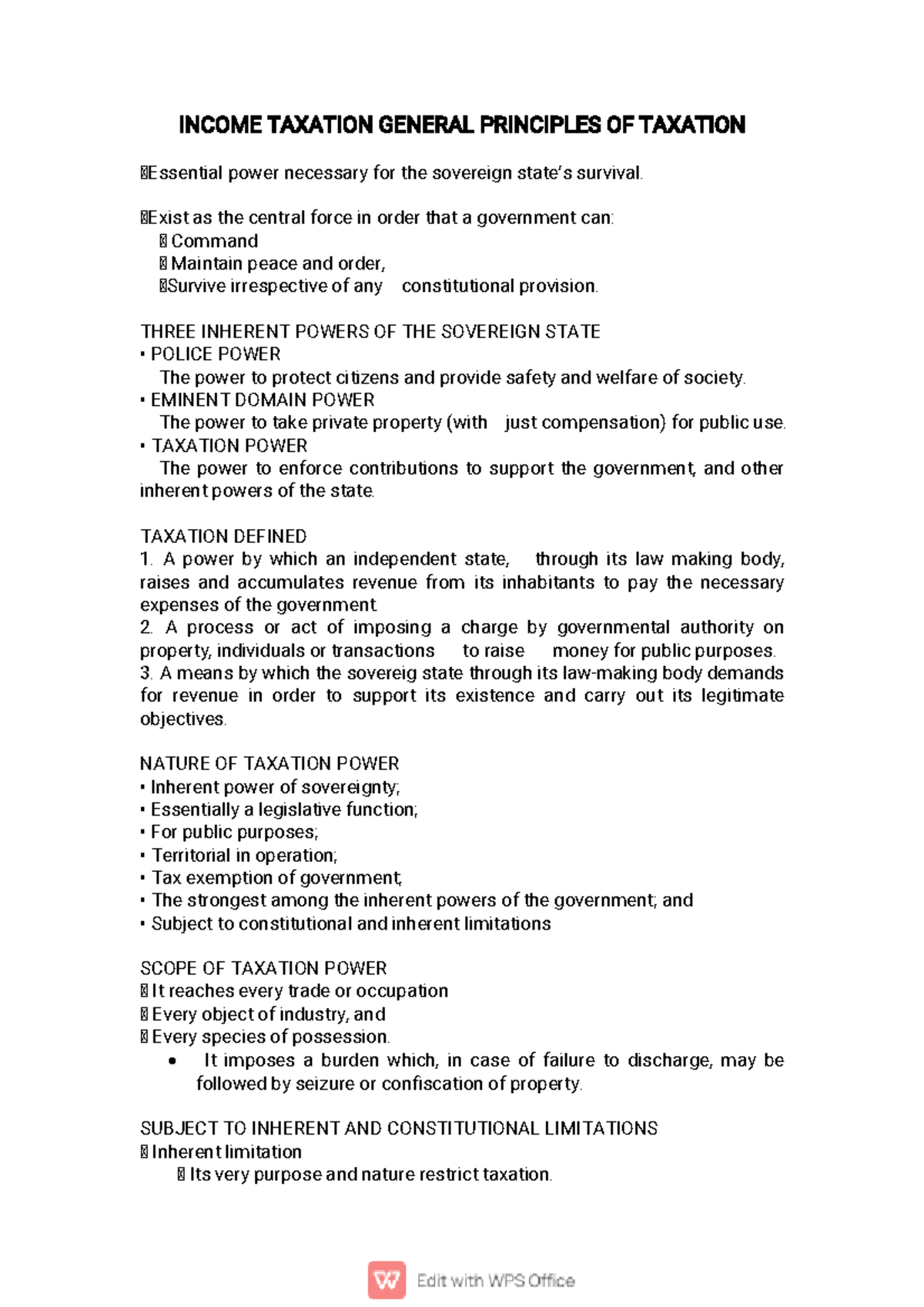 Introduction to Taxation Presentation - INCOME TAXATION GENERAL ...