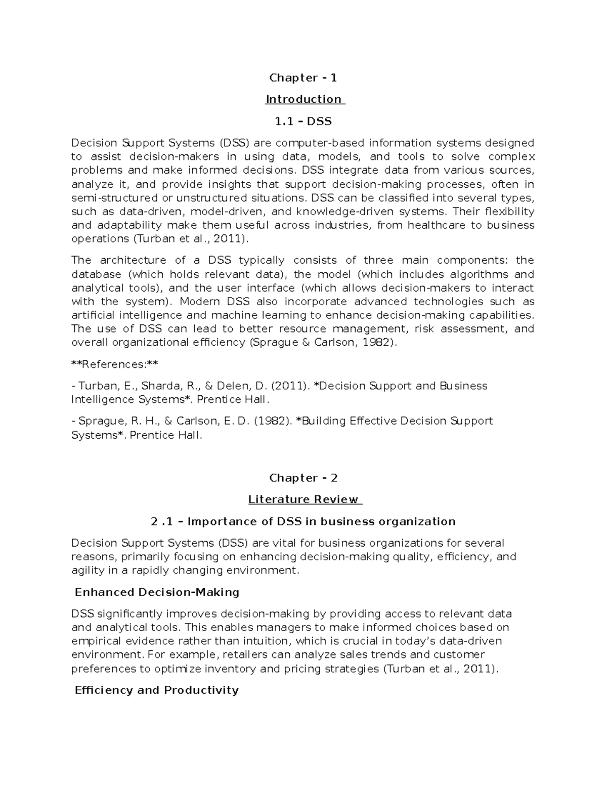 MIS Report - this is very helpful - Chapter - 1 Introduction 1 – DSS ...