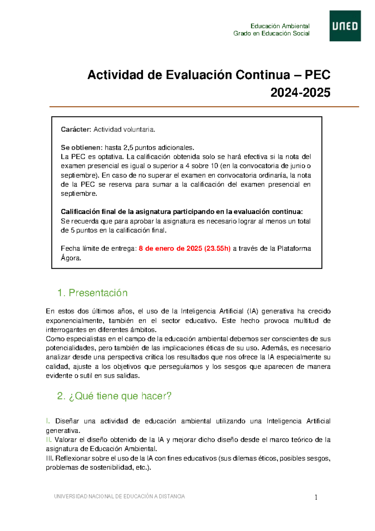 GUIA PEC EA 2024 25 ES - GUIA PARA REALIZAR LA PEC - Grado en Educación ...