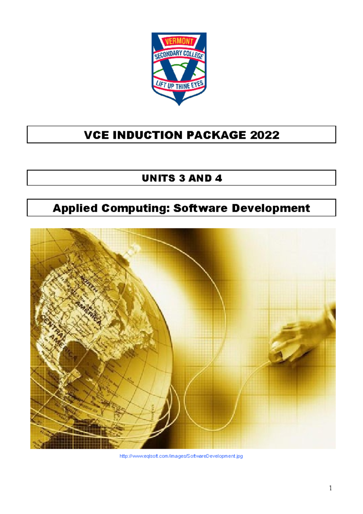 3 4 CSD 2022 Software Development units 34 Induction Package - 1 VCE ...