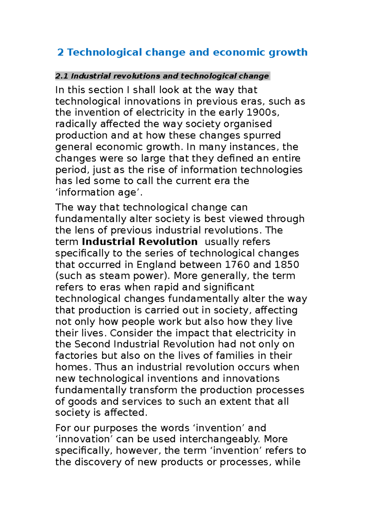 Living-IN-THE-IT-ERA II - 2 Technological change and economic growth 2 ...