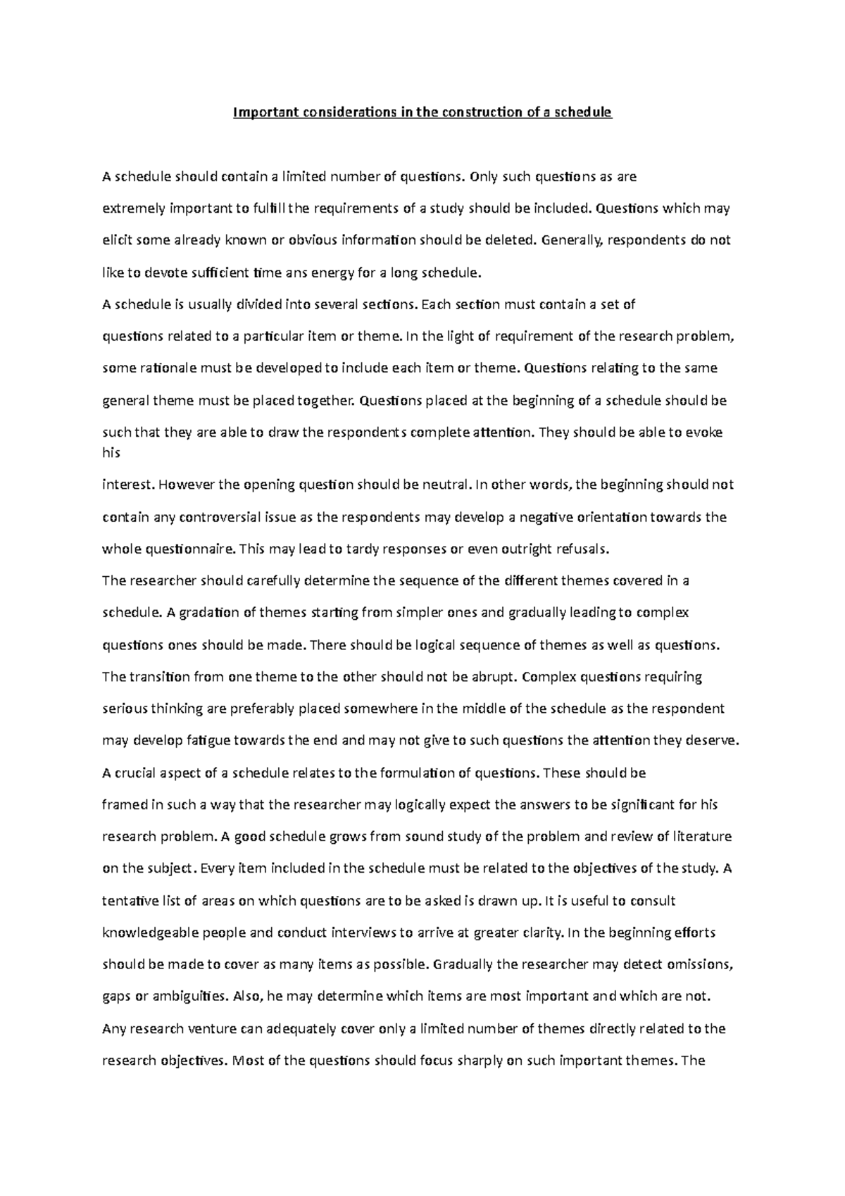 Research 7 - Keypoints to be noted - Important considerations in the ...